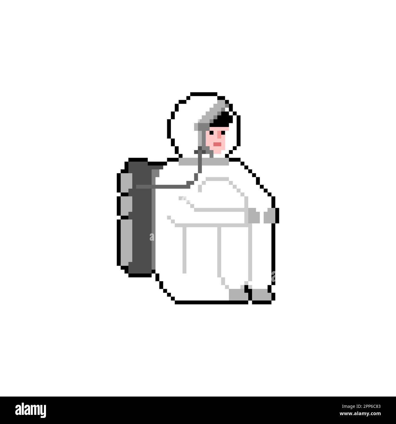 Astronaut sitting pixel art. 8 bit Spaceman pixelated. Vector ...
