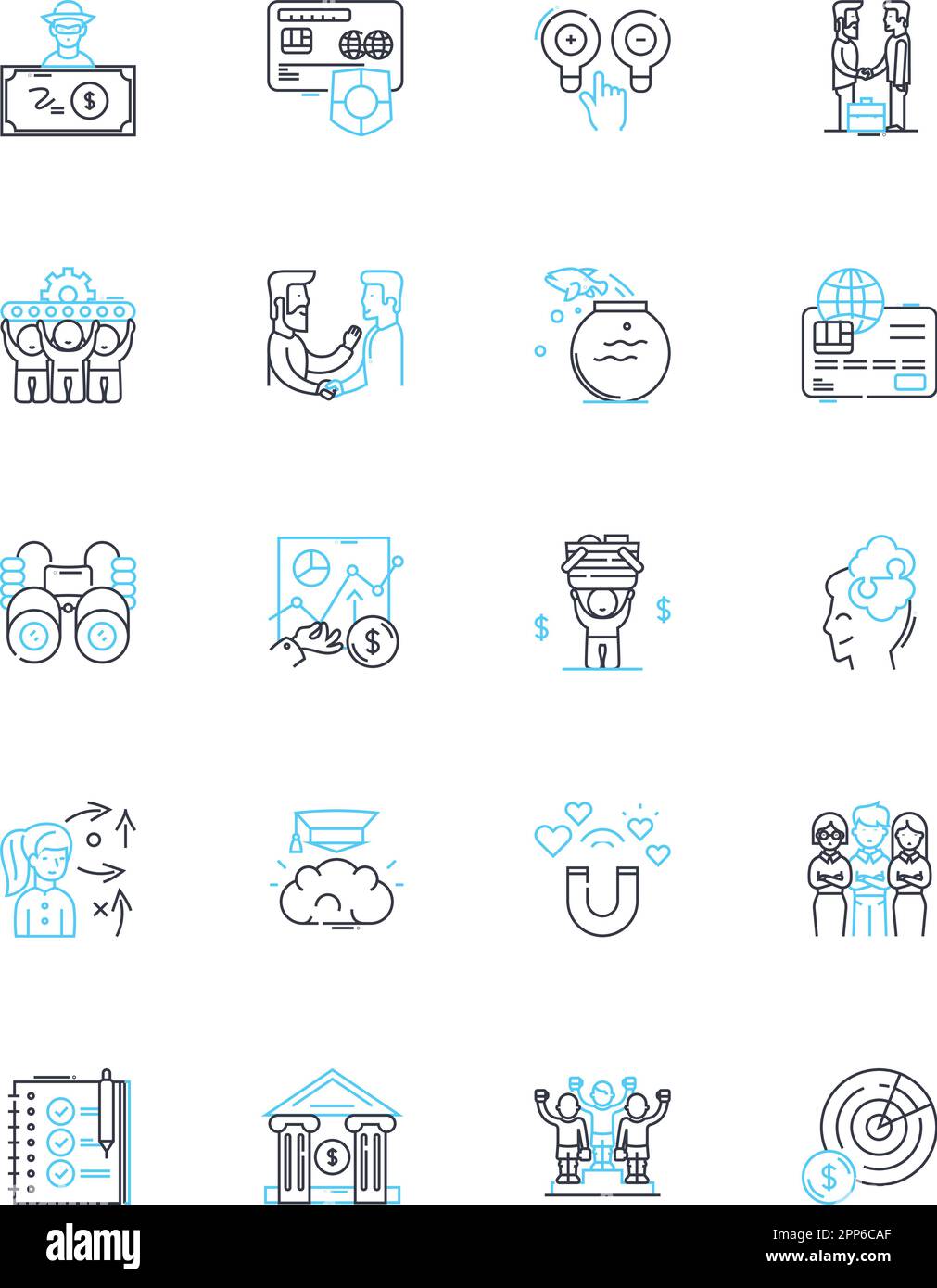 Key indicators linear icons set. Metrics, Analytics, Forecasting ...