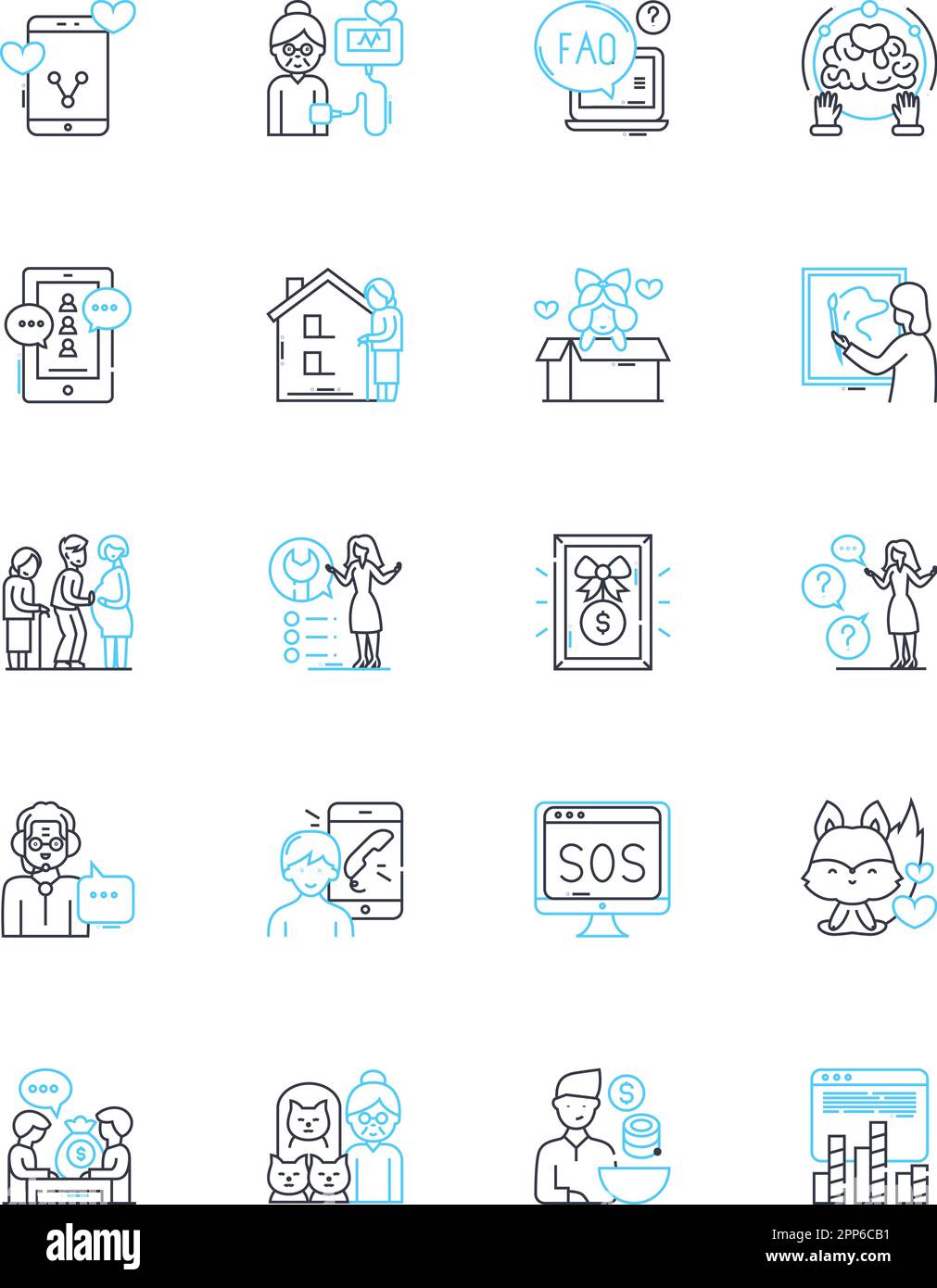 Grant linear icons set. Funding, Proposal, My, Award, Opportunity ...