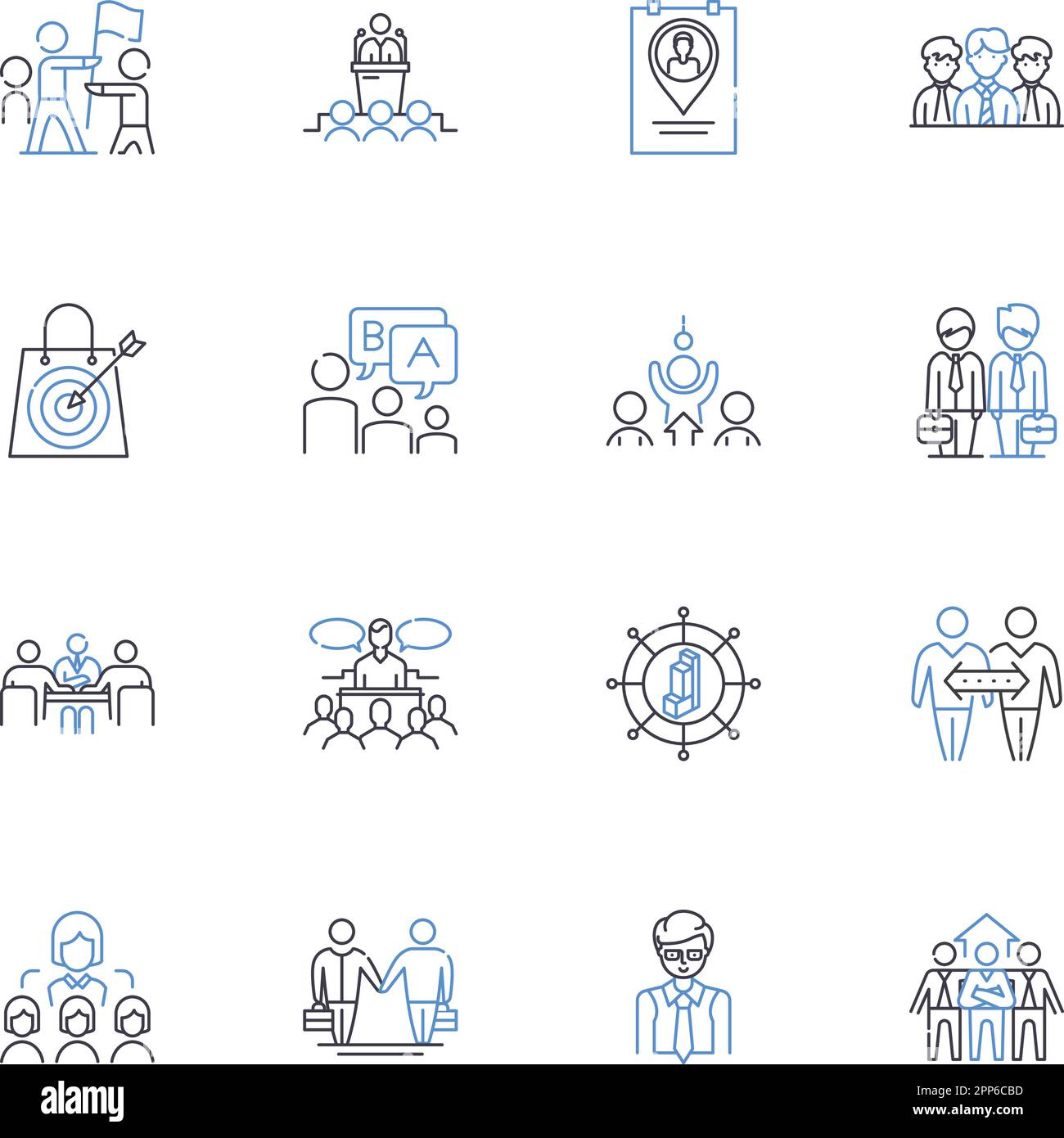 Monitoring Thinking Line Icons Collection Attention Focus Awareness