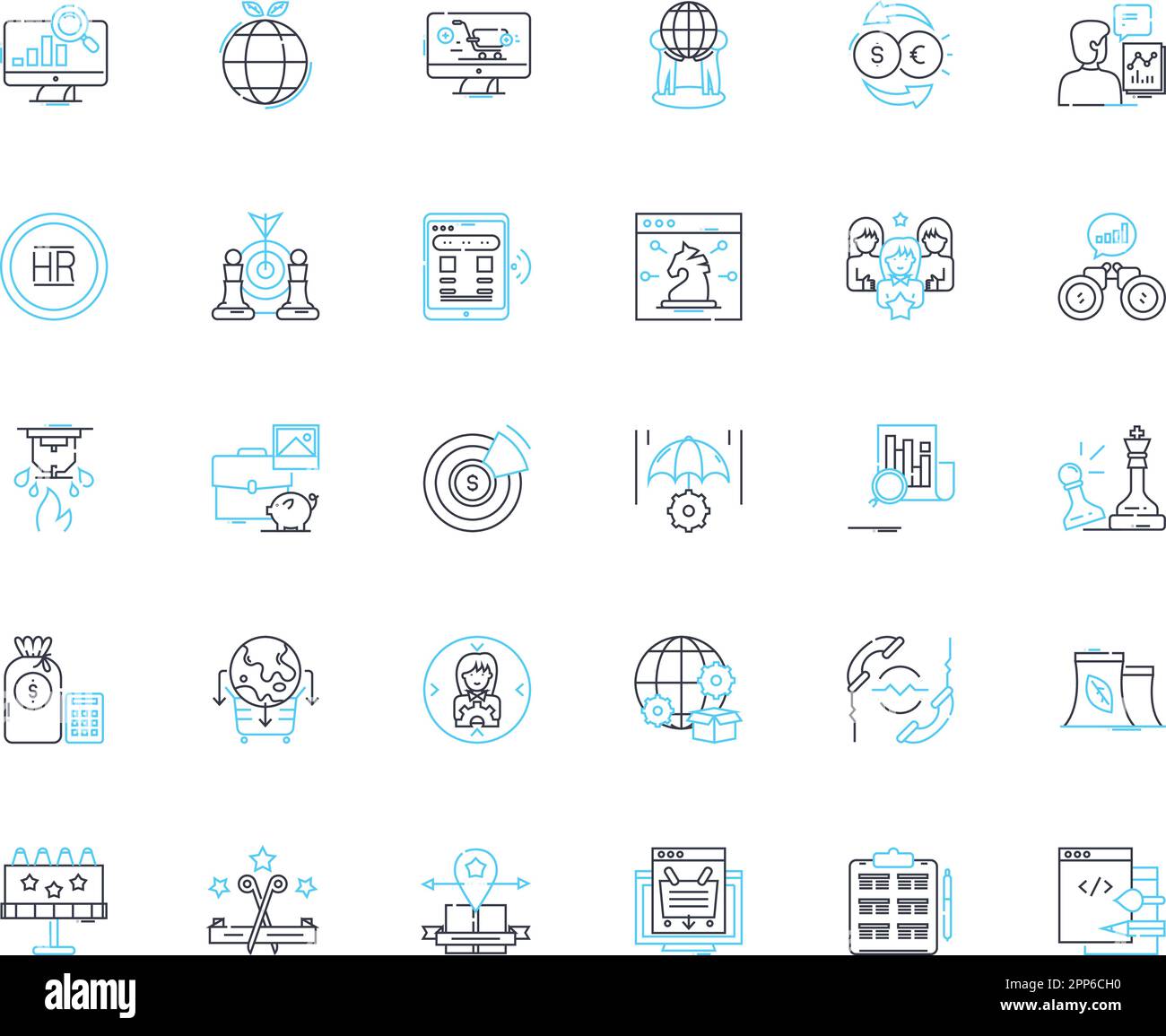 Corporate Success linear icons set. Leadership, Strategy, Innovation ...