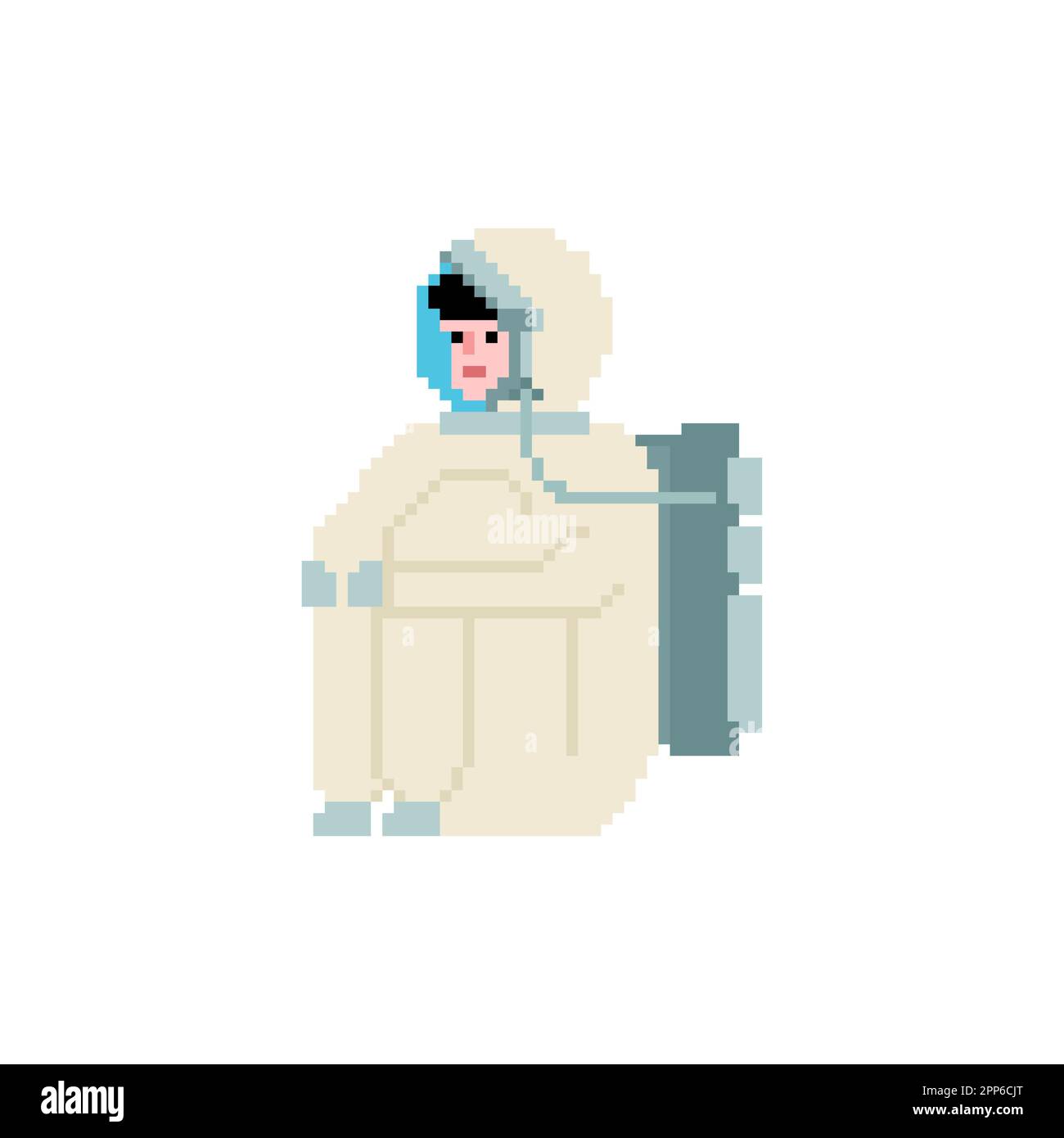 Astronaut sitting pixel art. 8 bit Spaceman pixelated. Vector ...