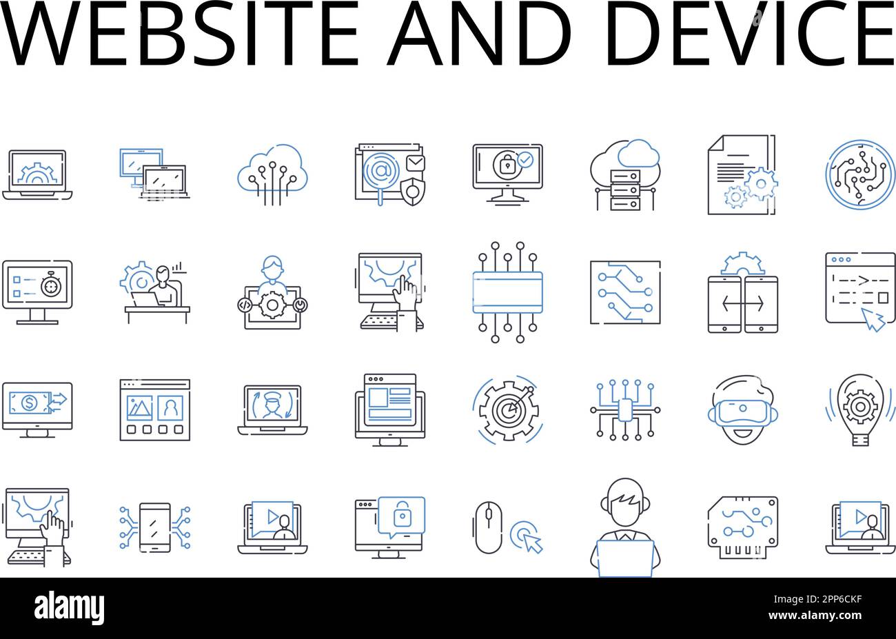 Website and device line icons collection. Homepage, Platform, Online ... Website and device line icons collection. Homepage, Platform, Online ...