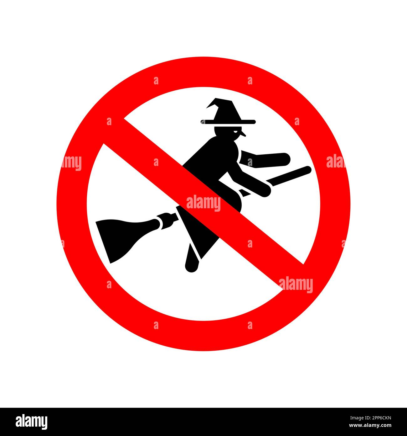 Stop Witch sign. Red Prohibition sign. hag symbol. Ban hex Stock Vector ...
