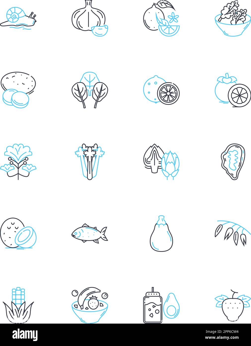 Natural nourishment linear icons set. Organic, Sustainable, Wholefood ...