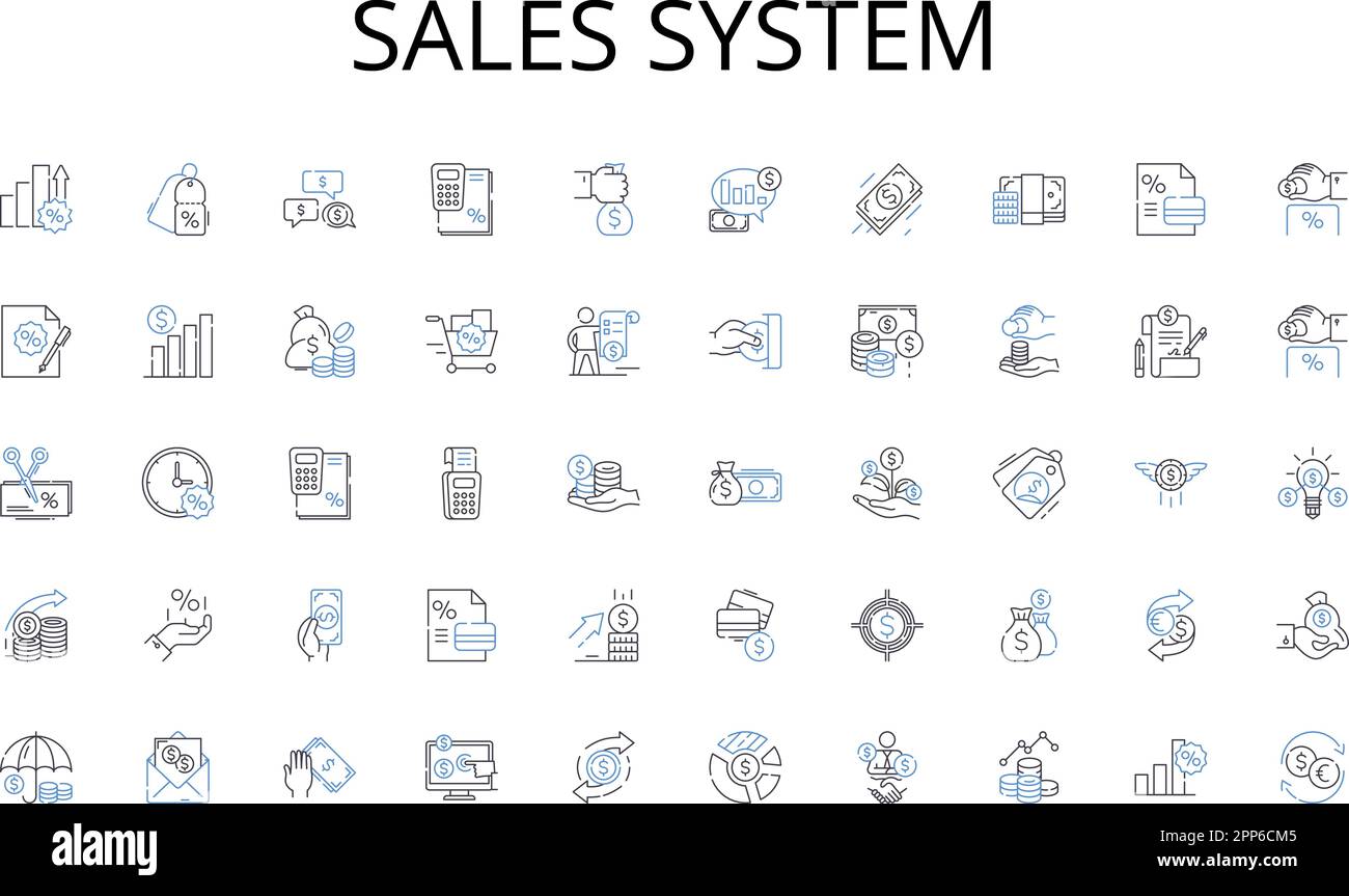Sales system line icons collection. Emergency, Admission, Surgery ...