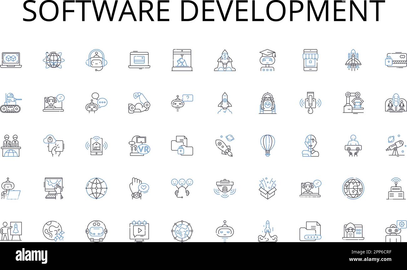Software development line icons collection. Logistics, Supply chain ...