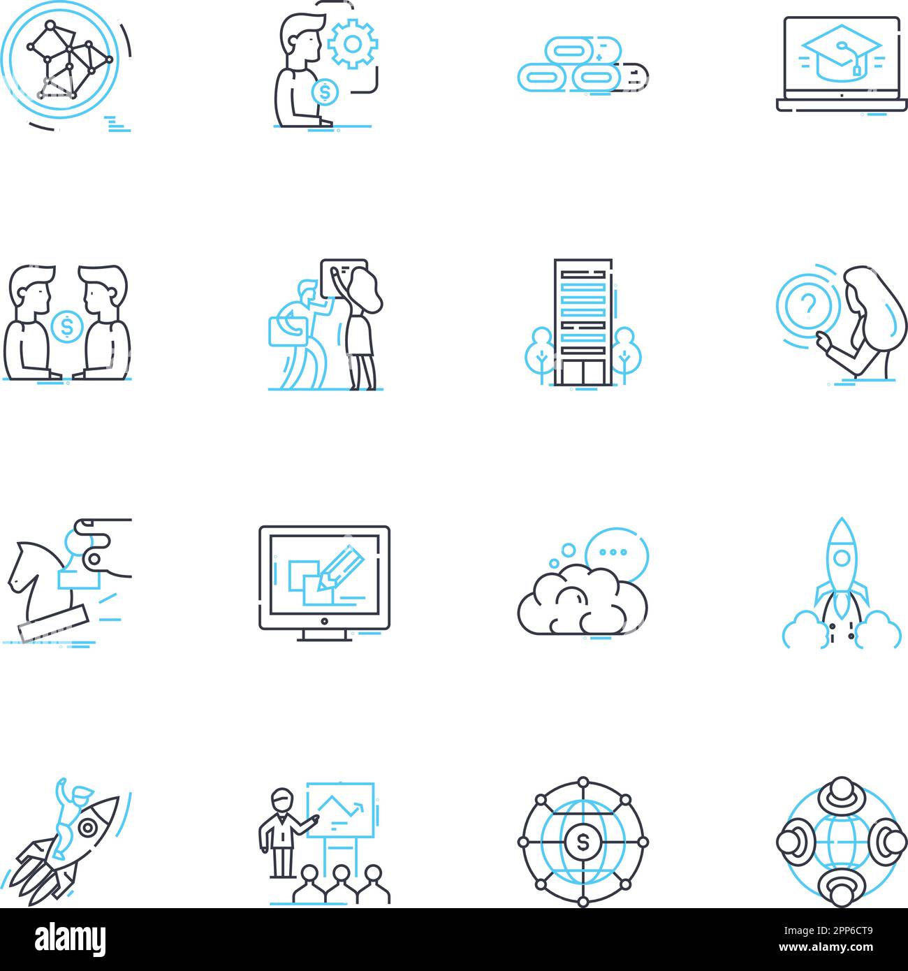 Combination linear icons set. Blend, Puzzle, Fusion, Union, Medley ...