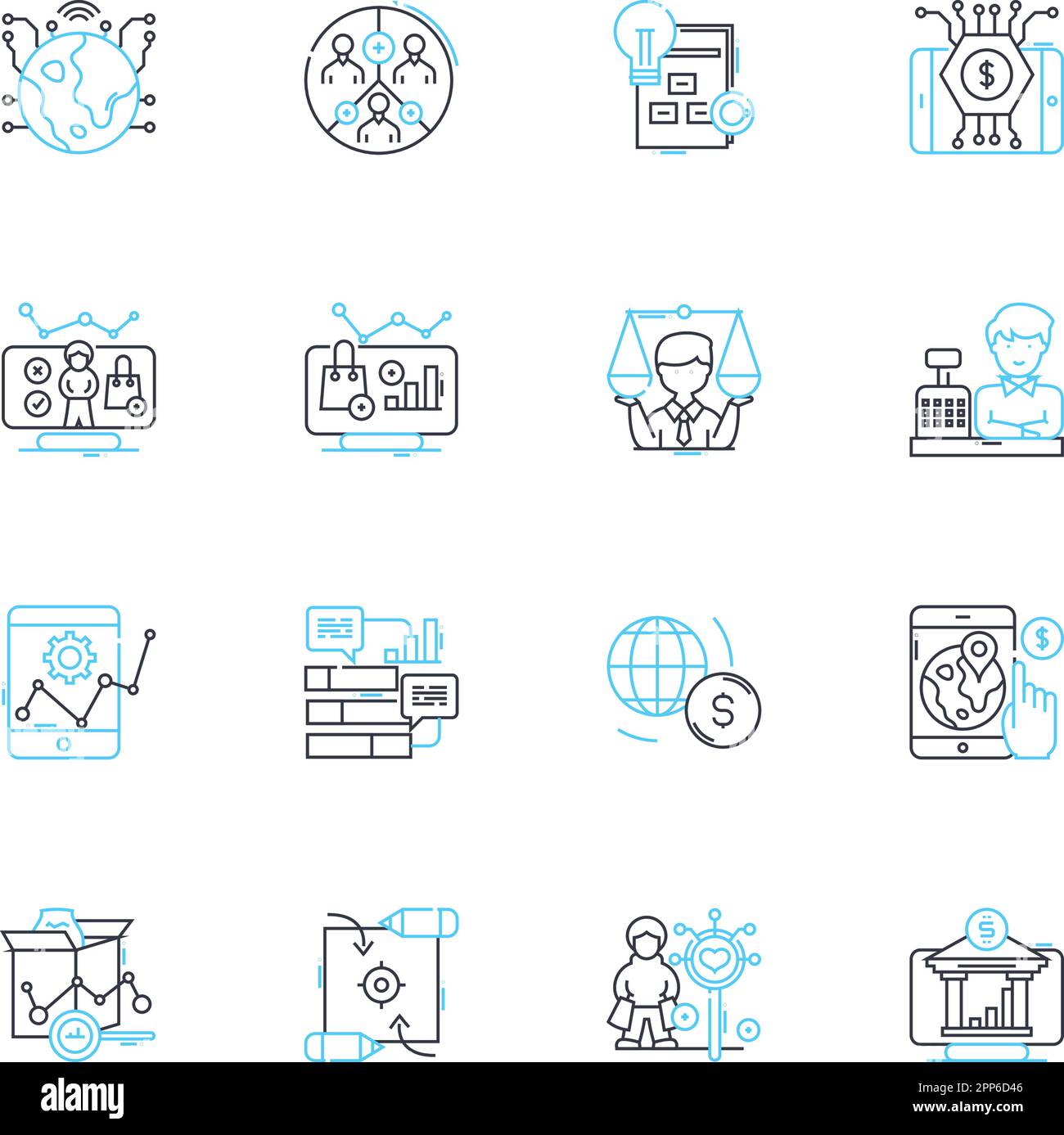 Market assessment linear icons set. Competition, Demand, Trends ... Market assessment linear icons set. Competition, Demand, Trends ...