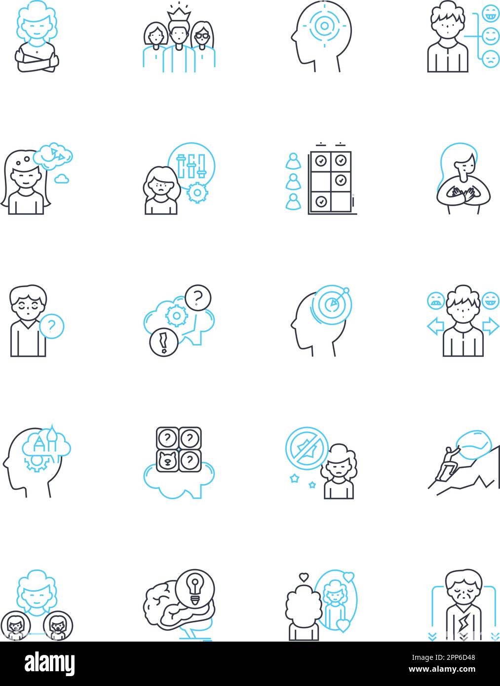 Emotional intelligence linear icons set. Empathy, Self-awareness, Self ...