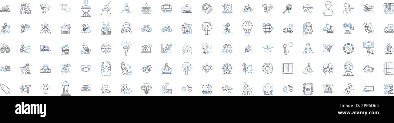 Dynamic sports line icons collection. Agility, Adventure, Athlete ...