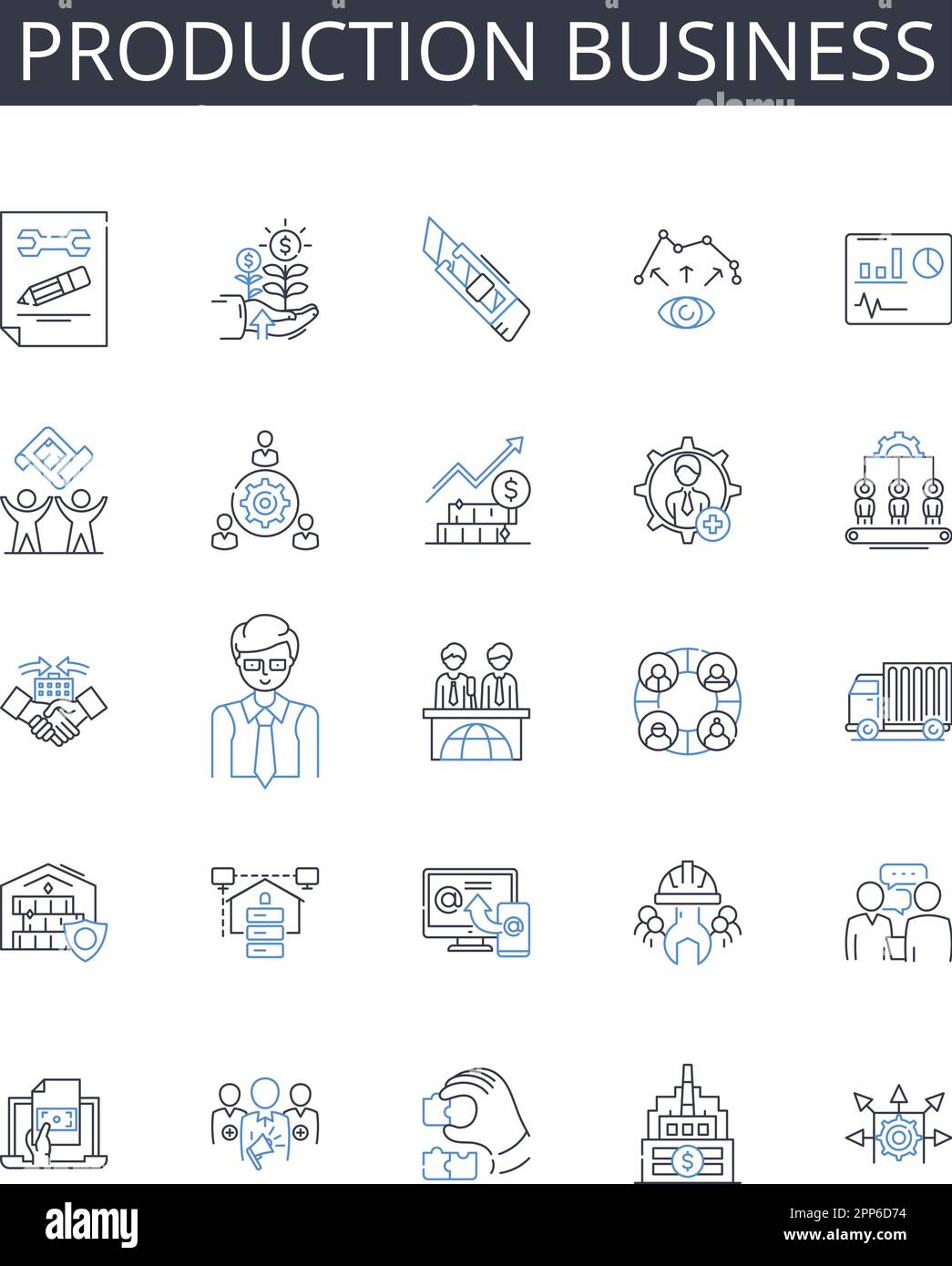 Production business line icons collection. Manufacturing industry ... Production business line icons collection. Manufacturing industry ...
