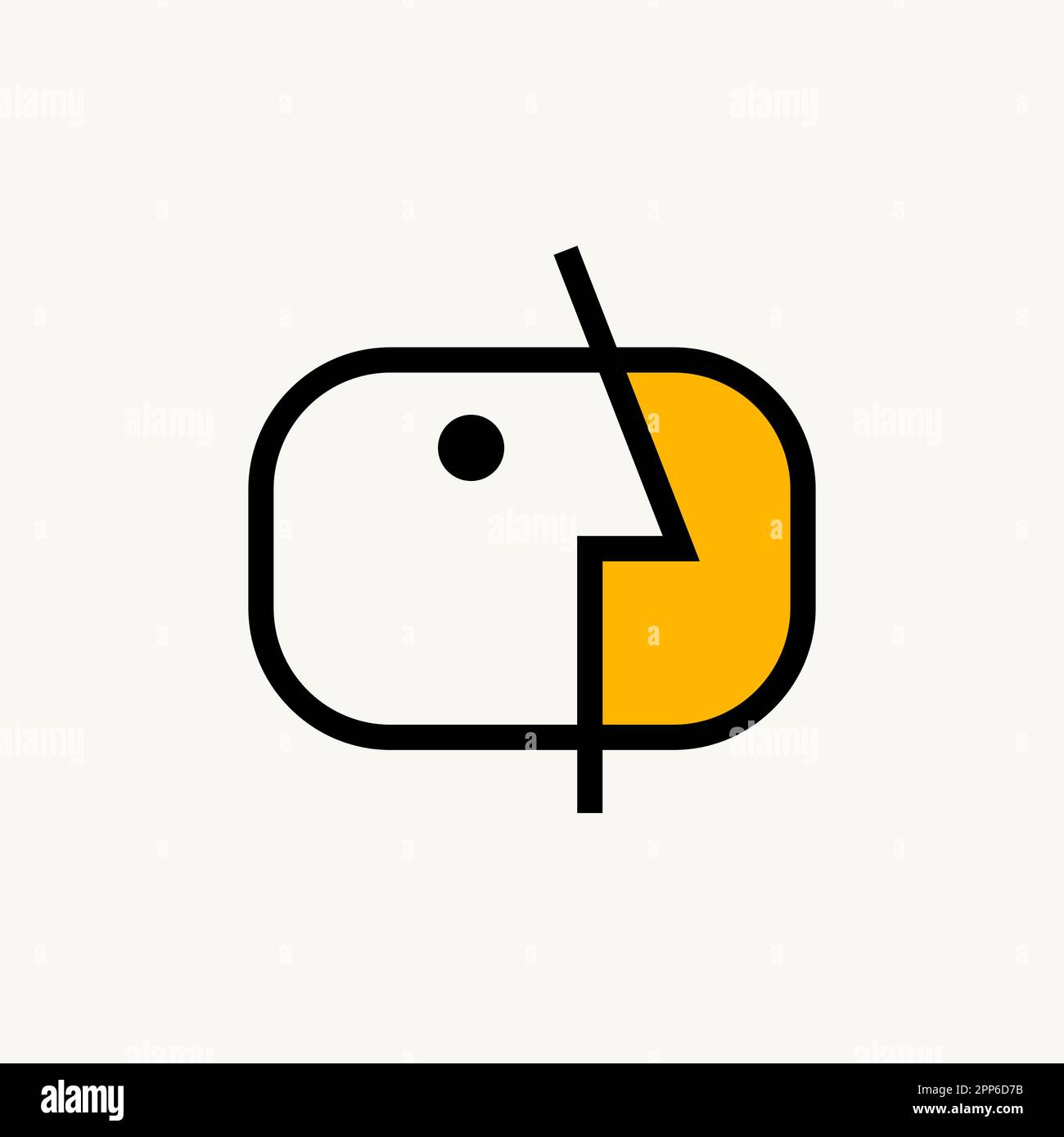 Abstract geometric profile of person, business logo. Pisichology icon ...