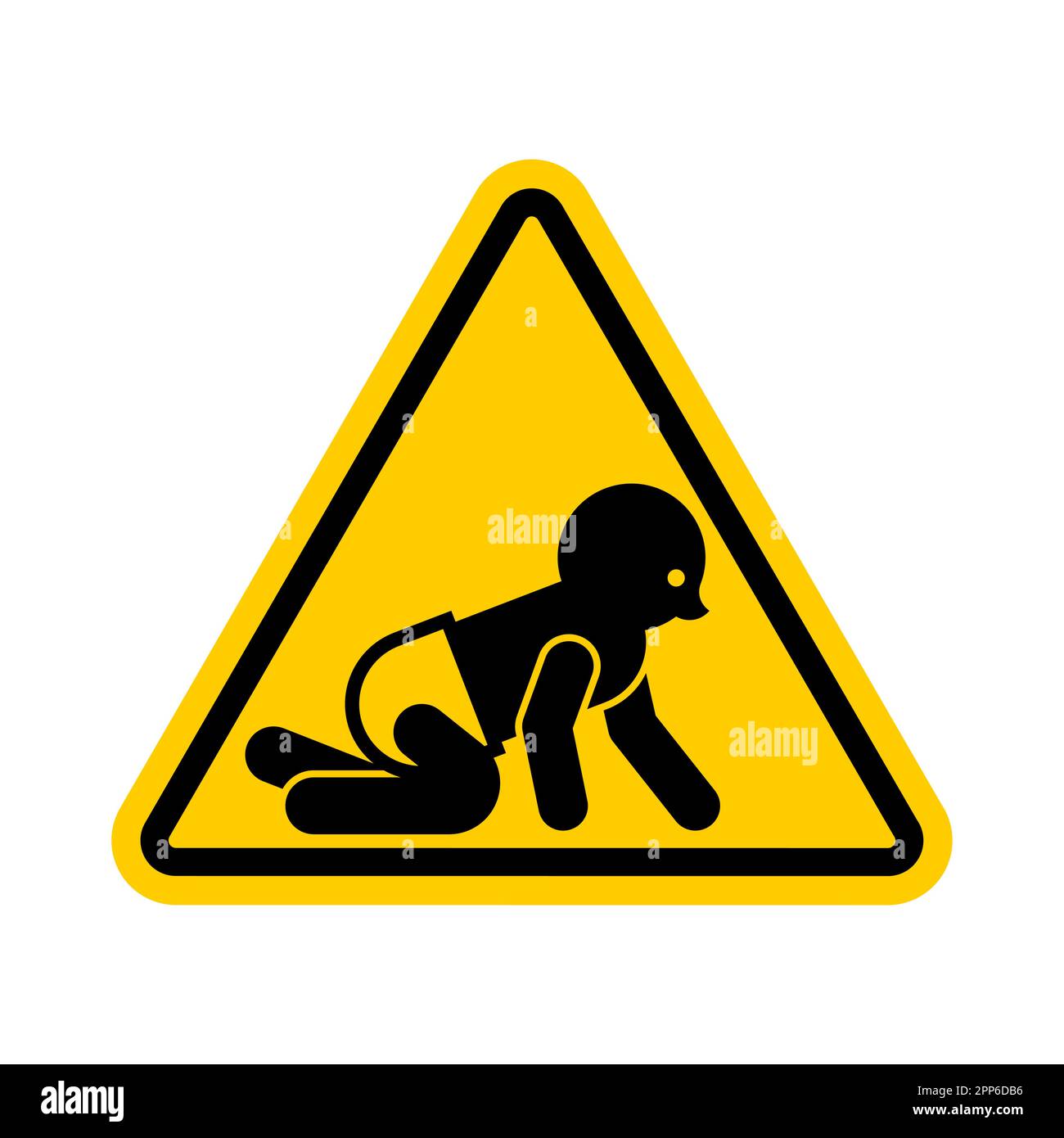 Attention Baby sign. Caution infant symbol. Yellow road sign Stock ...