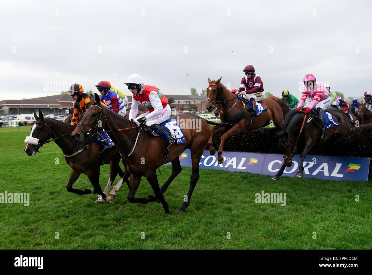 Runners and riders taking part in the Coral Scottish Grand National ...
