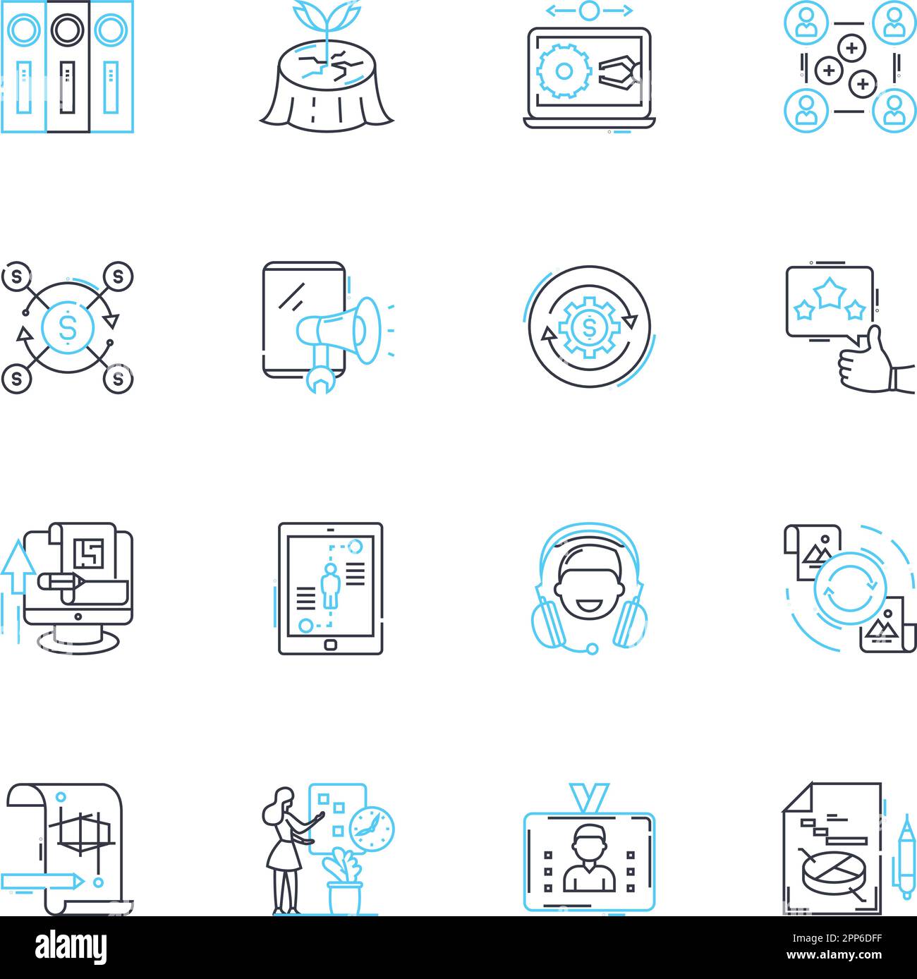 Confused bewildered linear icons set. Lost, Clueless, Disoriented ...