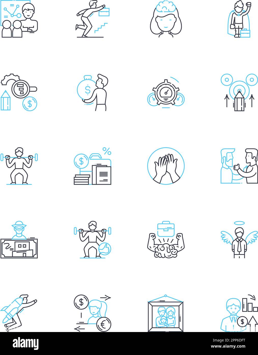 Financial metrics linear icons set. Revenue, Profitability, Liquidity ...