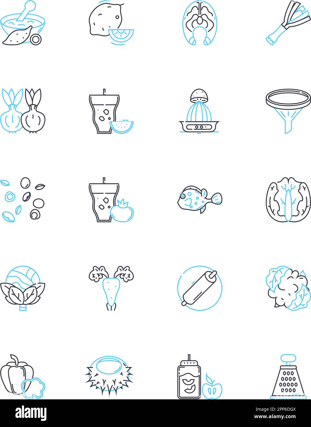 Breakfast linear icons set. Eggs, Toast, Pancakes, Omelette, Cereal ...