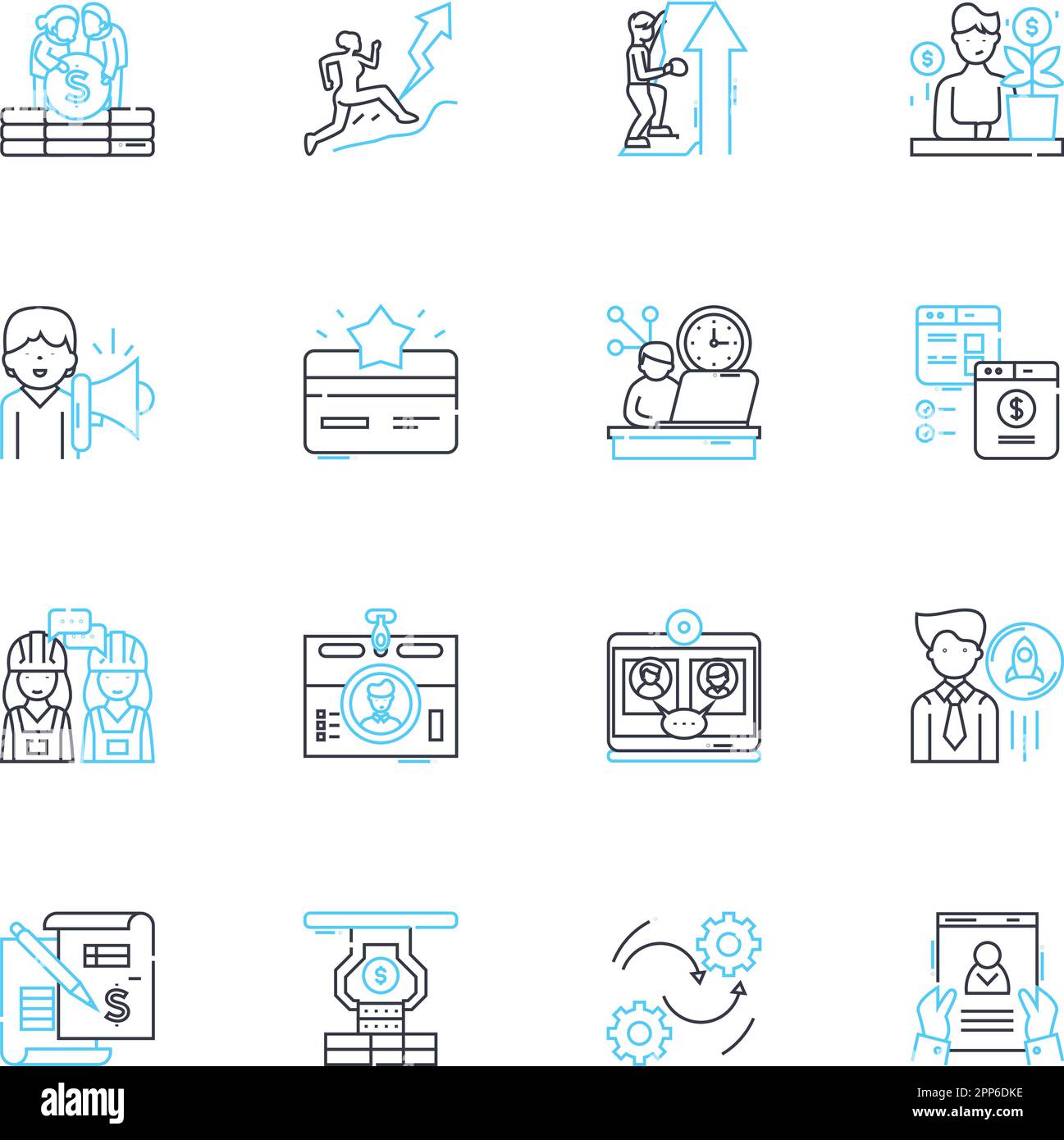 Talent acquisition linear icons set. Hiring, Recruits, Employment ...