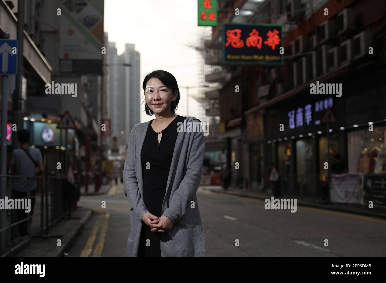 Owner of Koon Nam Wah Bridal Winnie Lam Wing-yee photographed outside her shop in Yau Ma Tei ...