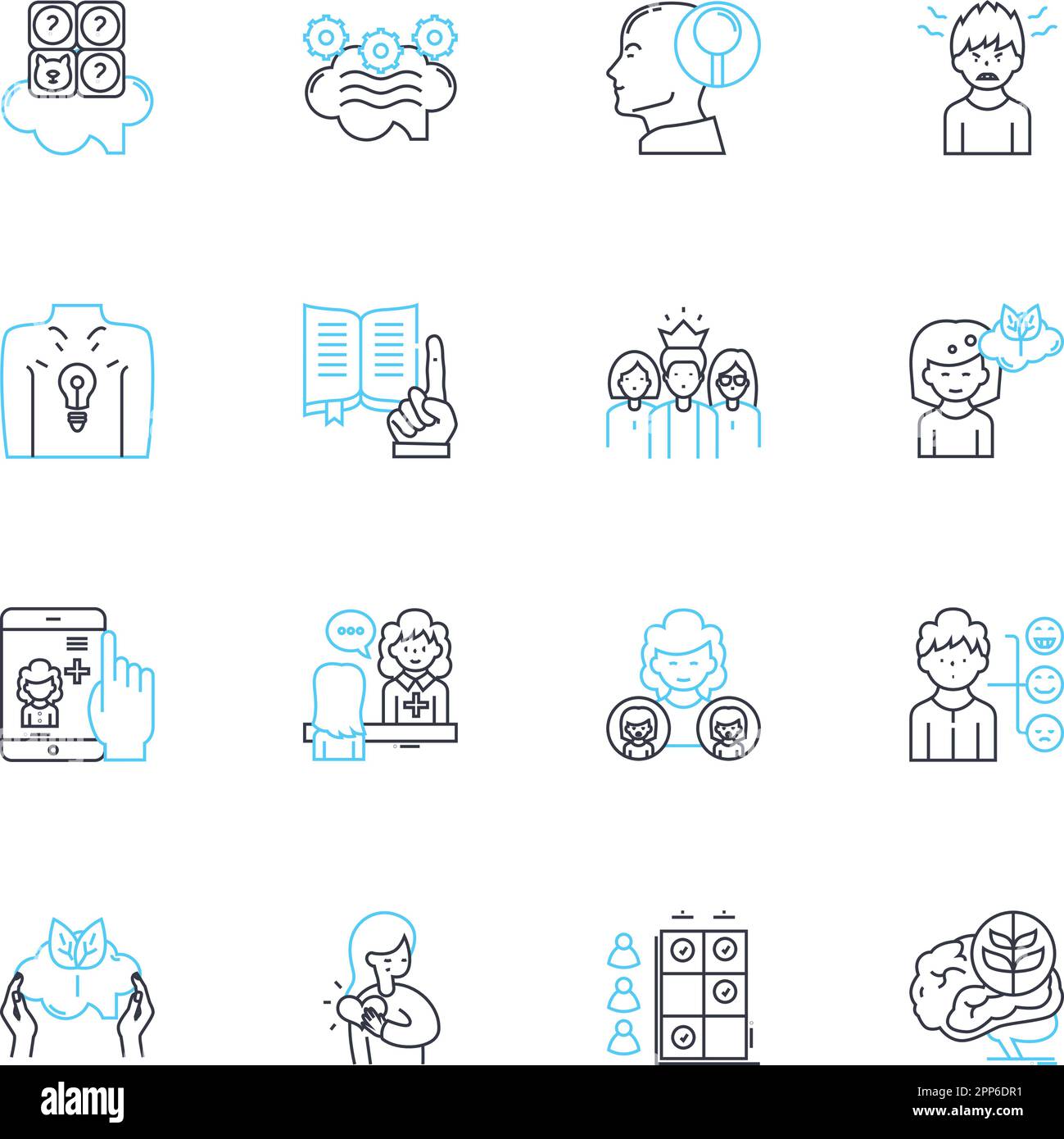 Cognitive soundness linear icons set. Clarity, Focus, Precision ...