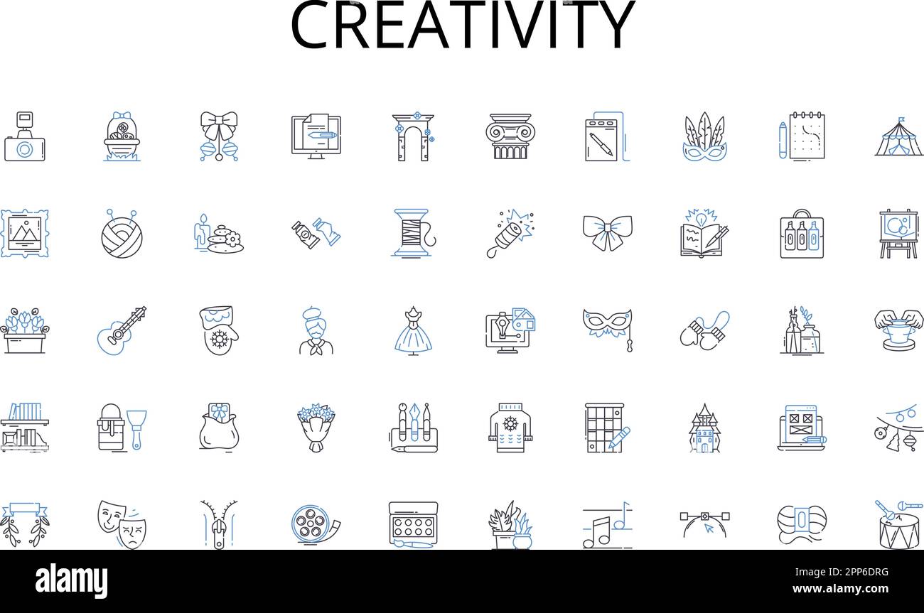 Creativity line icons collection. Literature, Scrolls, Manuscript ...