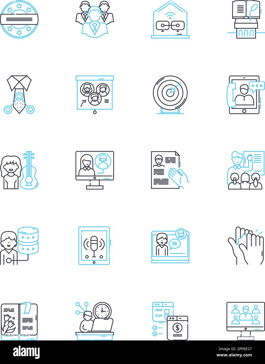 Boardroom conference linear icons set. Discussion, Strategy, Decision ...