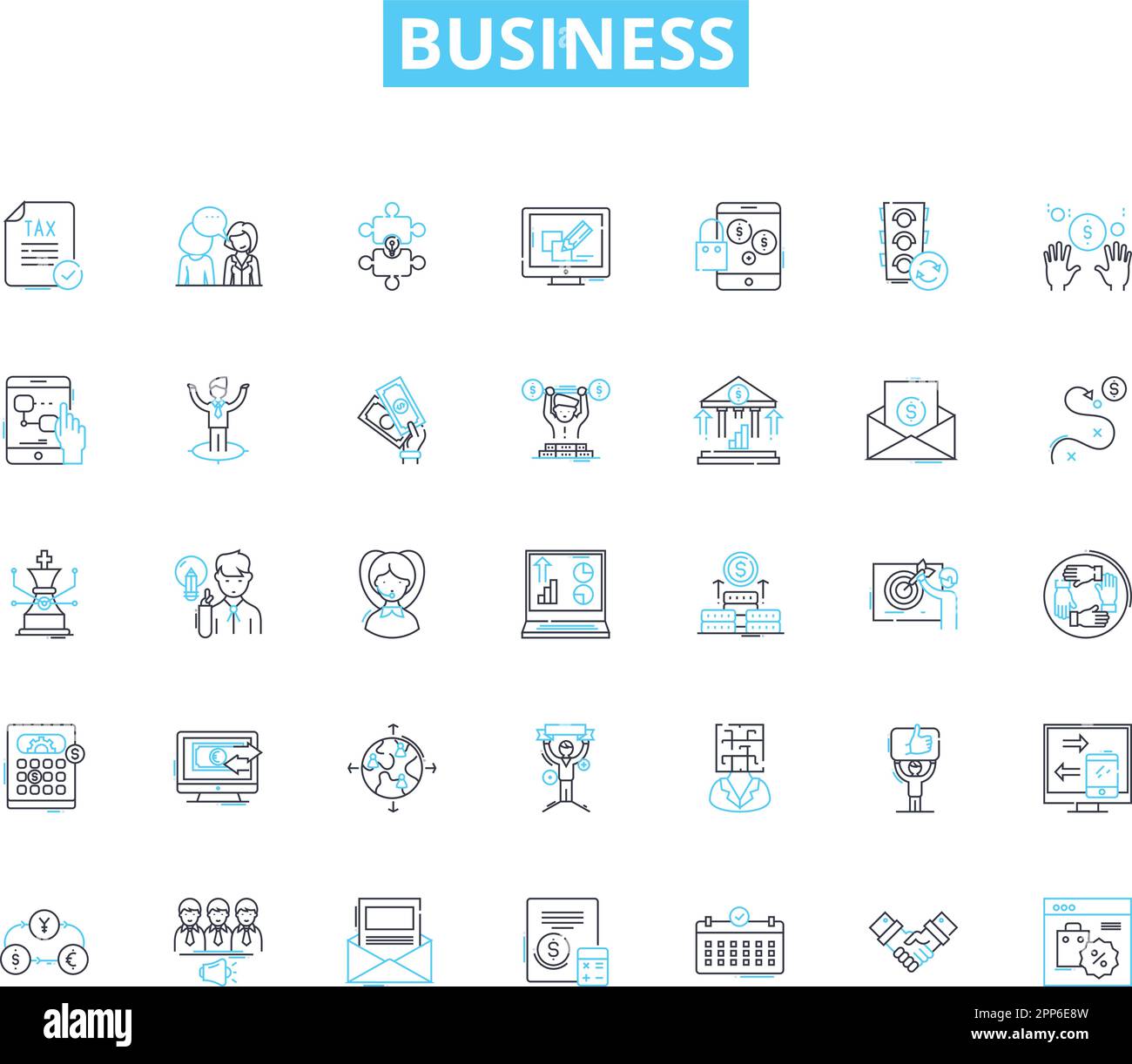 Business linear icons set. Entrepreneurship, Innovation, Profitability ...