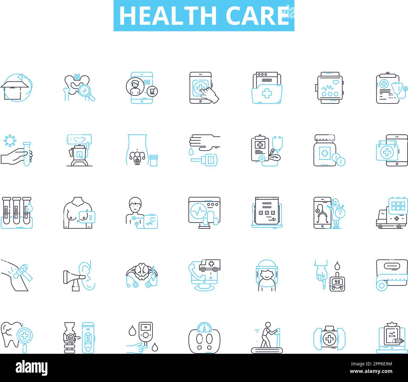 Health care linear icons set. Wellness, Medicine, Insurance, Prevention ...