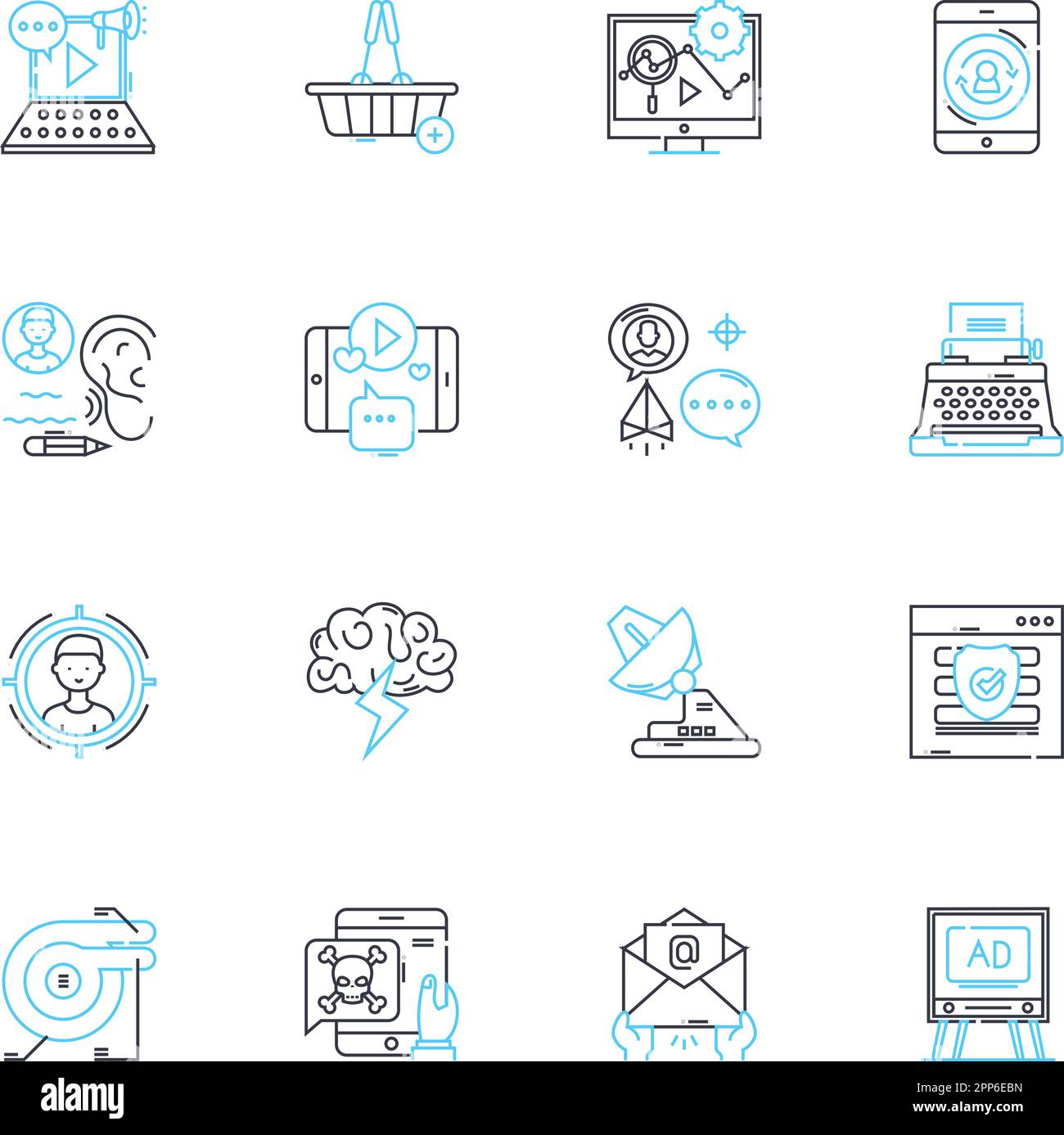 E-commerce business linear icons set. Online, Shopping, Retail, Marketplace, Digital, Sales ...
