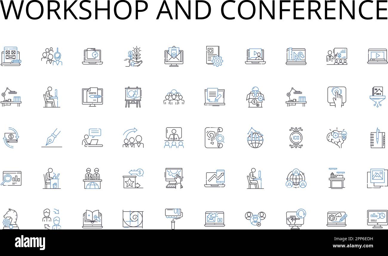 Workshop and conference line icons collection. Unity, Diversity ...