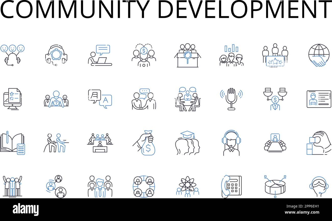 community development line icons collection. Environmental conservation ...