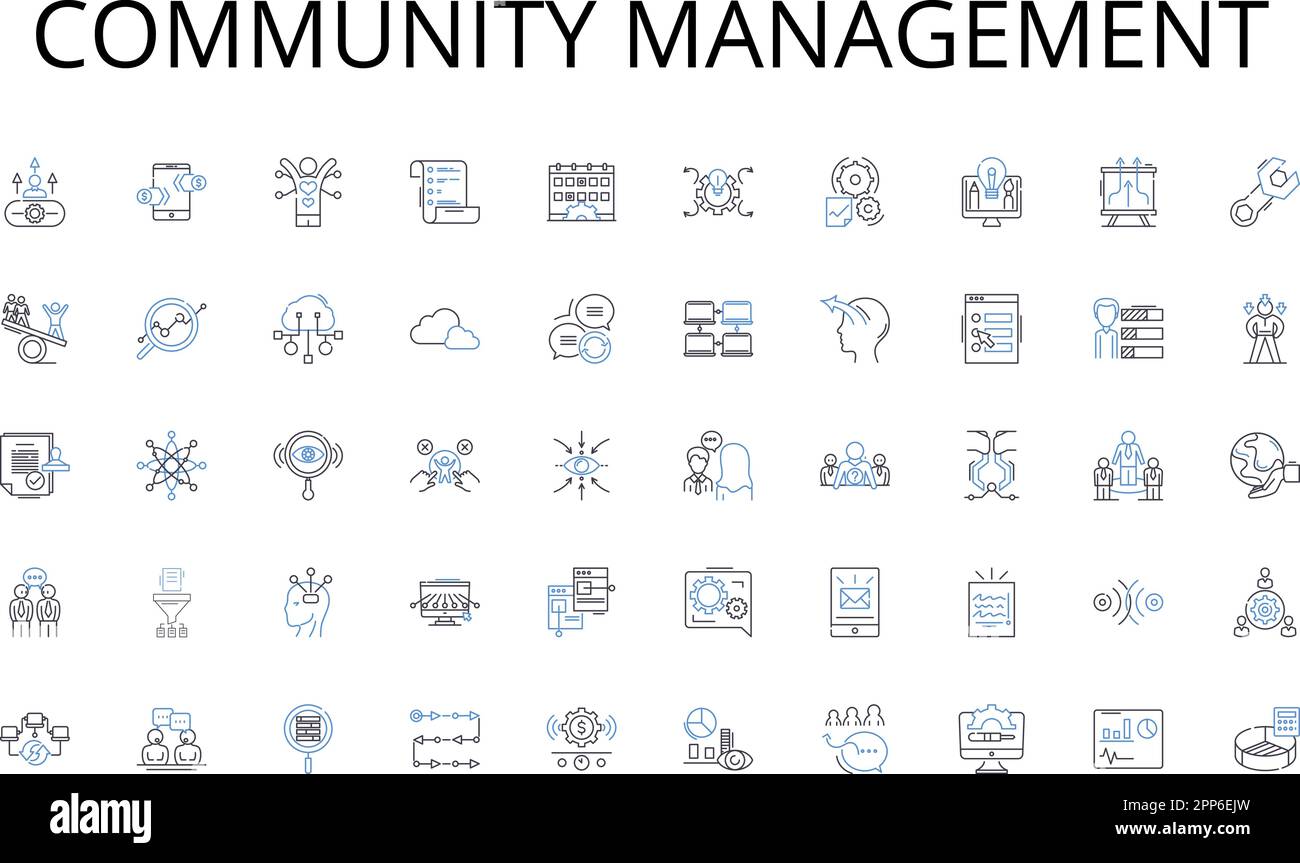 Community management line icons collection. Community, Empathy ... Community management line icons collection. Community, Empathy ...