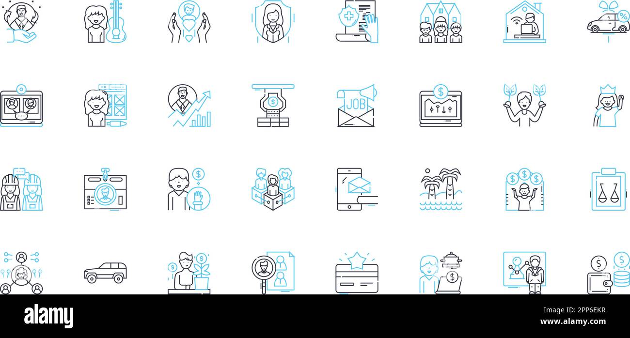 Staffing solutions linear icons set. Recruitment, Placement, Staffing ... Staffing solutions linear icons set. Recruitment, Placement, Staffing ...