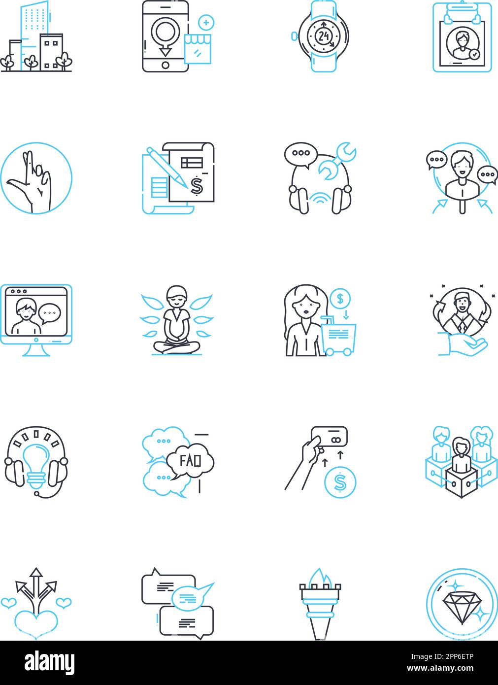 Shopper affinity linear icons set. Loyalty, Preference, Attachment ... Shopper affinity linear icons set. Loyalty, Preference, Attachment ...