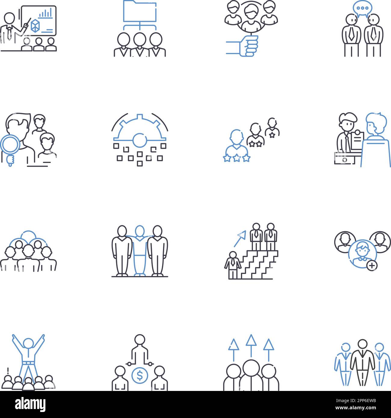 Branding Strategy line icons collection. Identity, Visibility ...