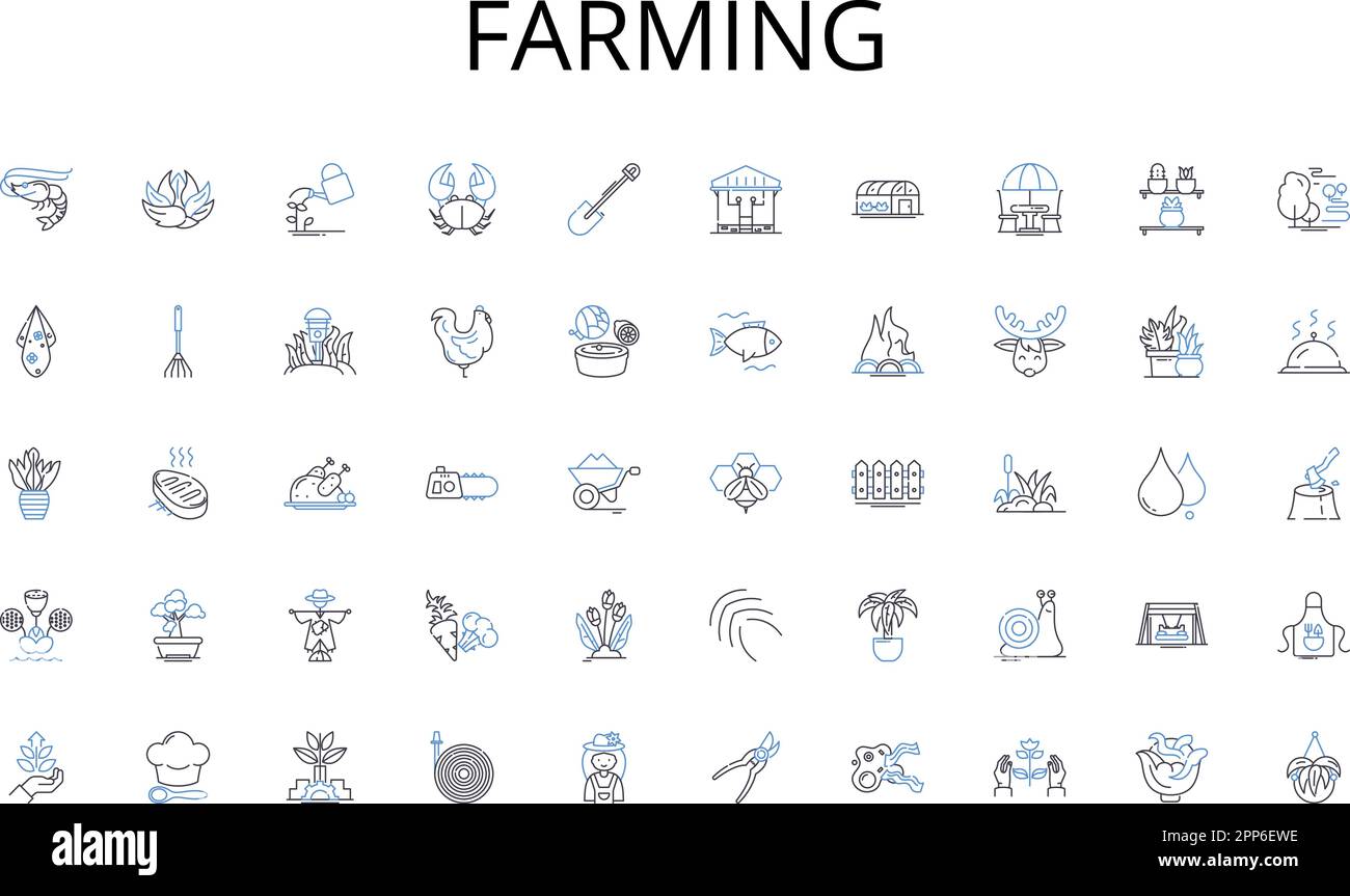 Farming line icons collection. Thrill-seekers, Explorers, Wanderlust ...