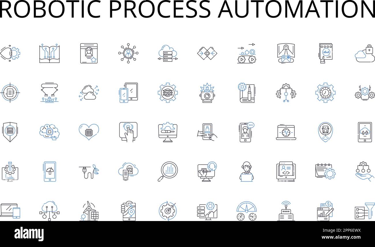 Robotic process automation line icons collection. Innovative, Artistic ...