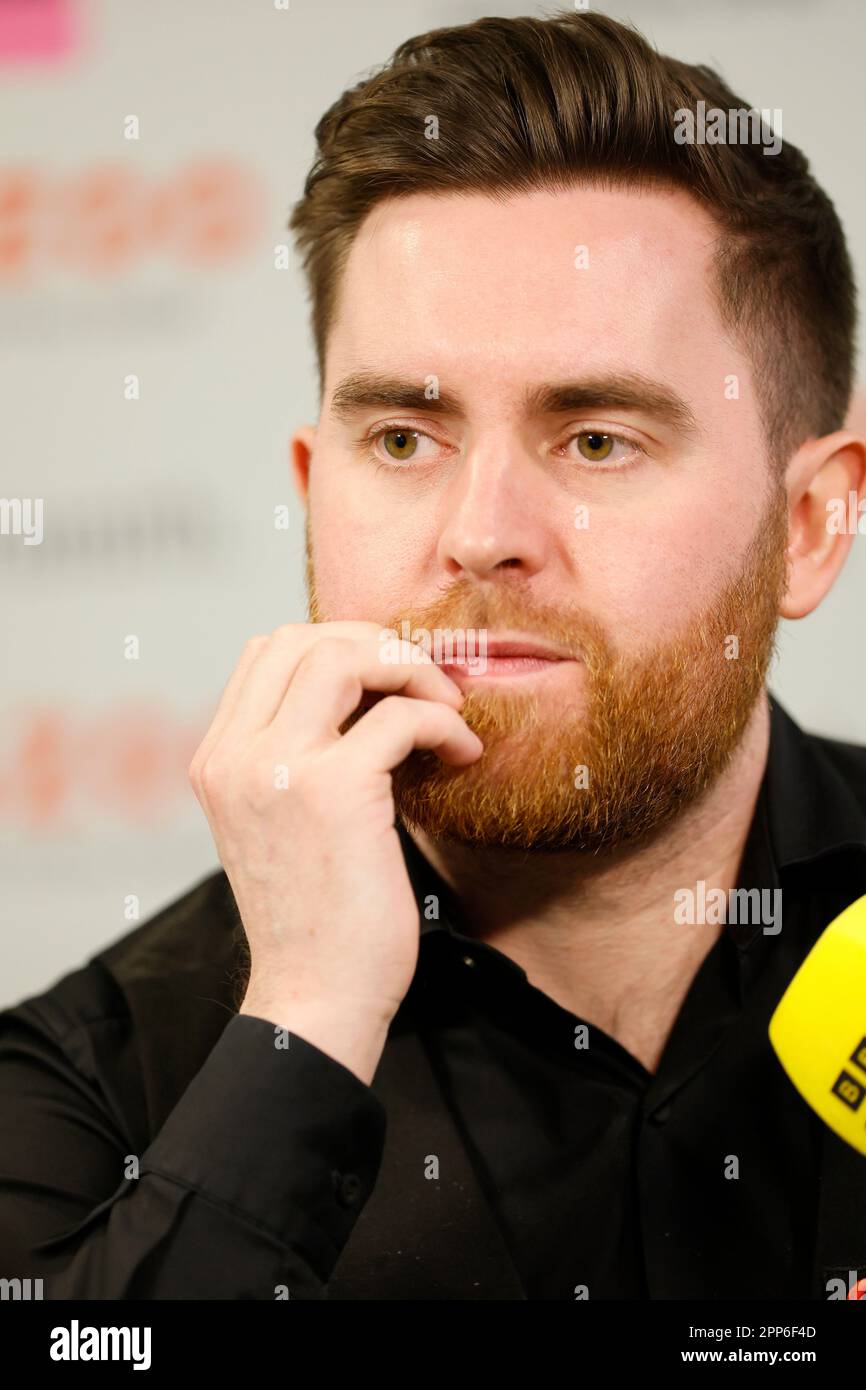 Jak Jones in the interview room during day eight of the Cazoo World ...