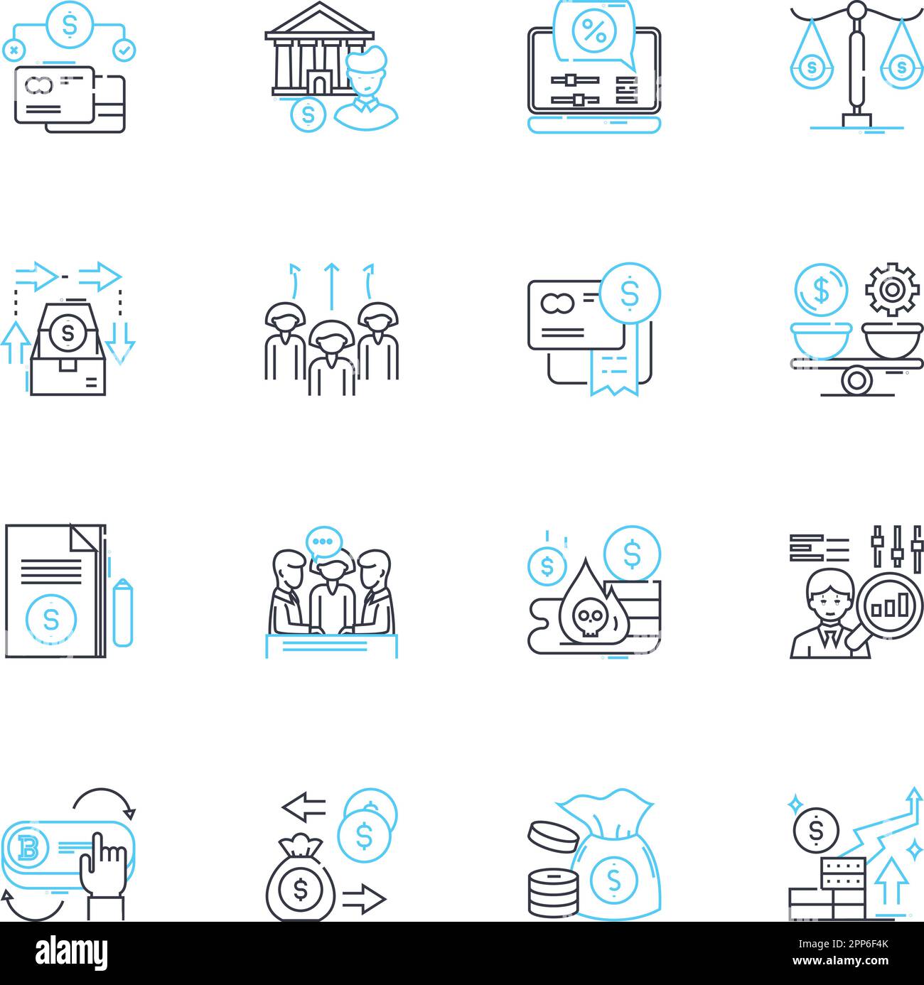 Income tax linear icons set. Deduction, Refund, Exemption, Taxable ...
