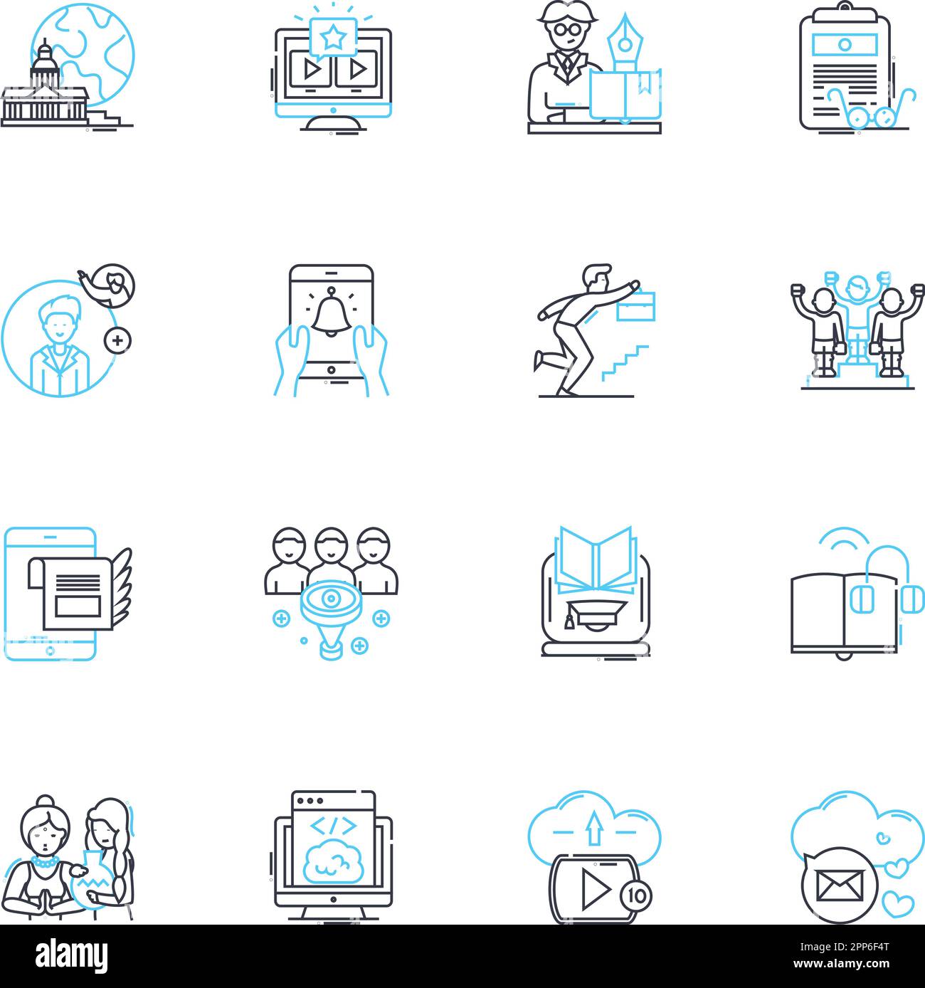 Journalist linear icons set. Investigative, Curious, Ethical ...