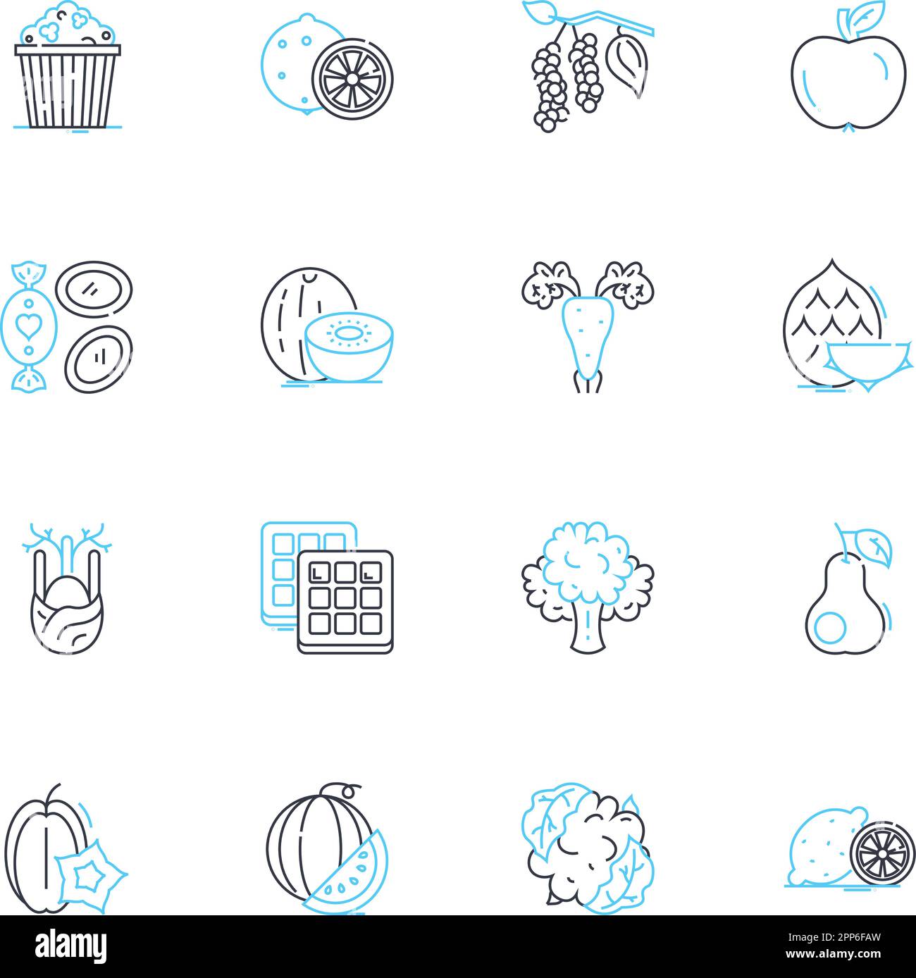 Farming linear icons set. Agronomy, Livestock, Cultivate, Irrigation ...