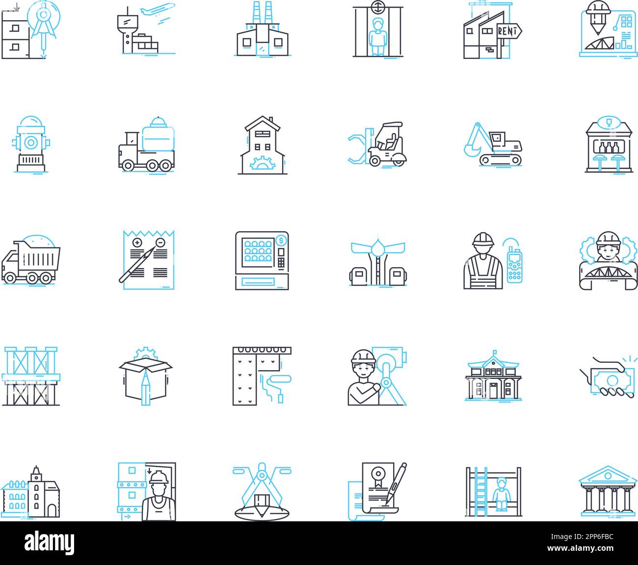 Structural engineering linear icons set. Stability, Analysis, Design ... Structural engineering linear icons set. Stability, Analysis, Design ...
