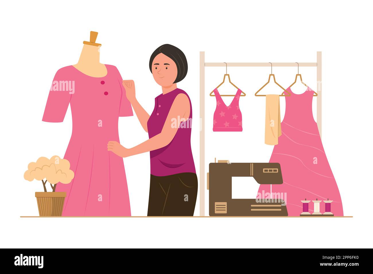 Woman seamstress tailor dressmaker Cut Out Stock Images & Pictures - Alamy