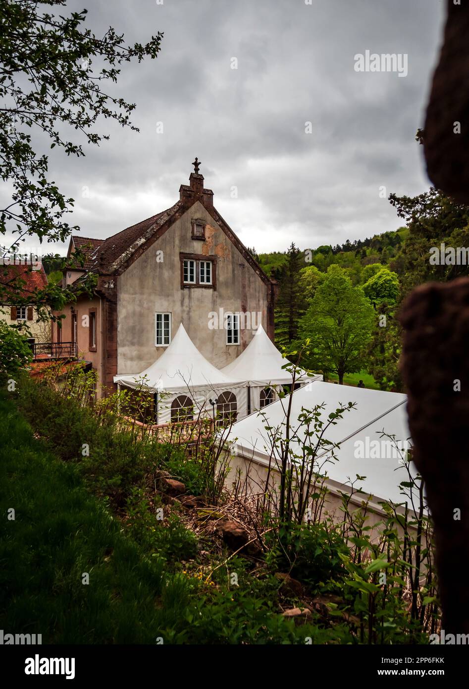 Ancient castle, aerial view. Beautiful architecture of the past ...