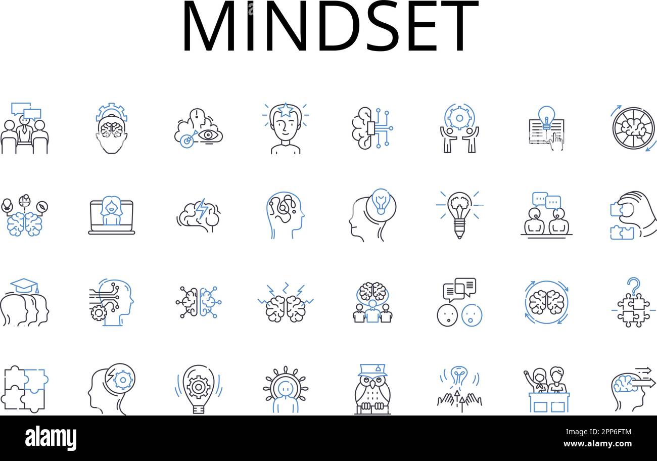 Mindset line icons collection. Attitude, Perspective, Outlook ...