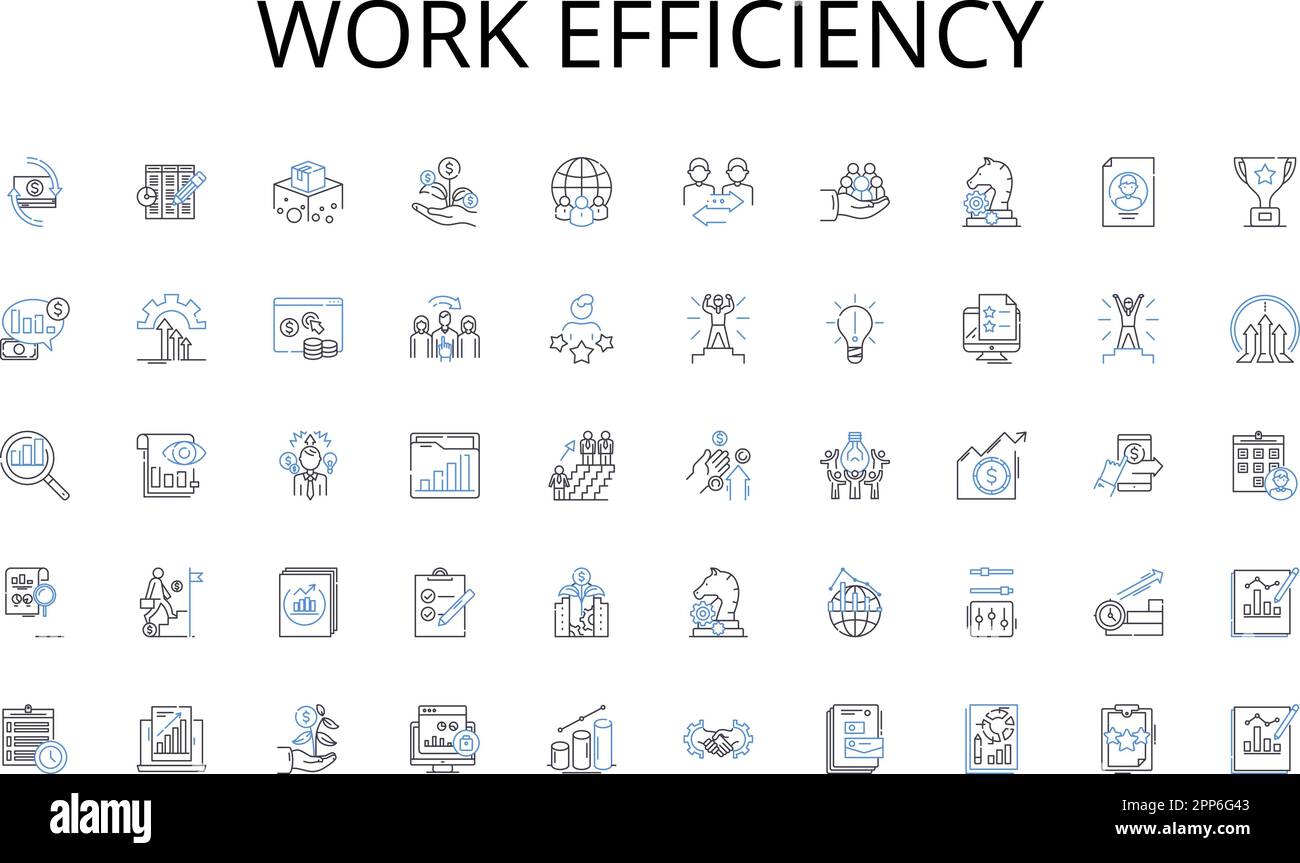 Work efficiency line icons collection. Agenda, Collaboration ...