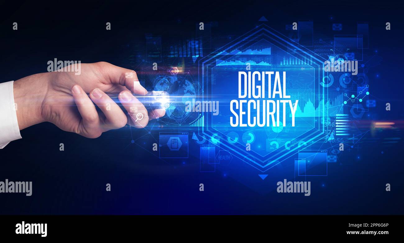 hand holding wireless peripheral, cyber security concept Stock Photo ...