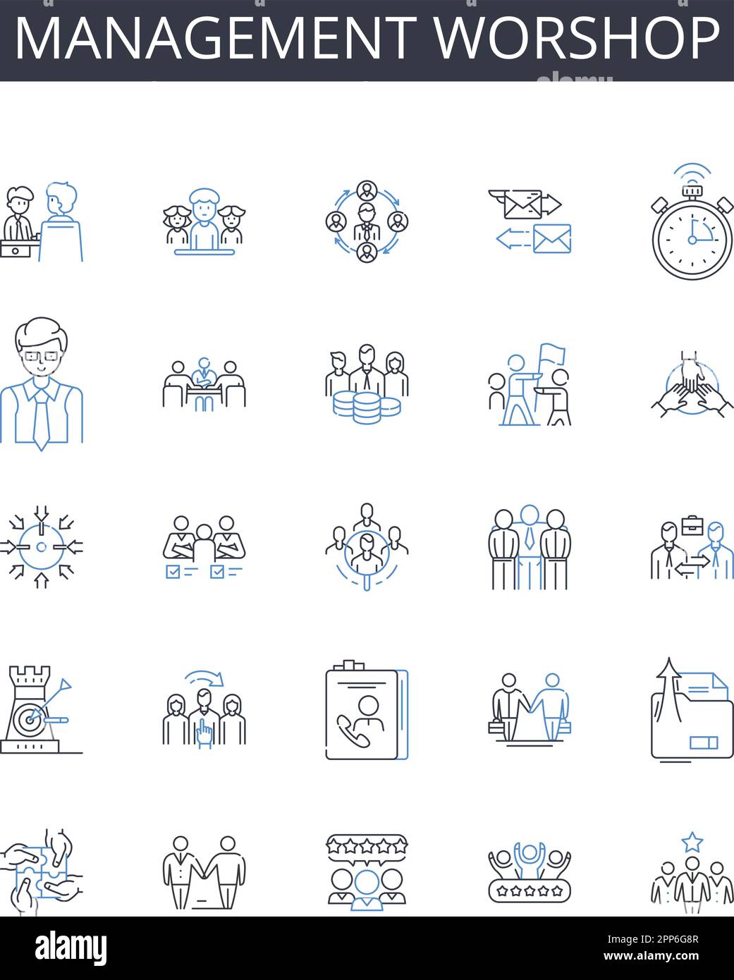 Management worshop line icons collection. Leadership seminar, Marketing ... Management worshop line icons collection. Leadership seminar, Marketing ...