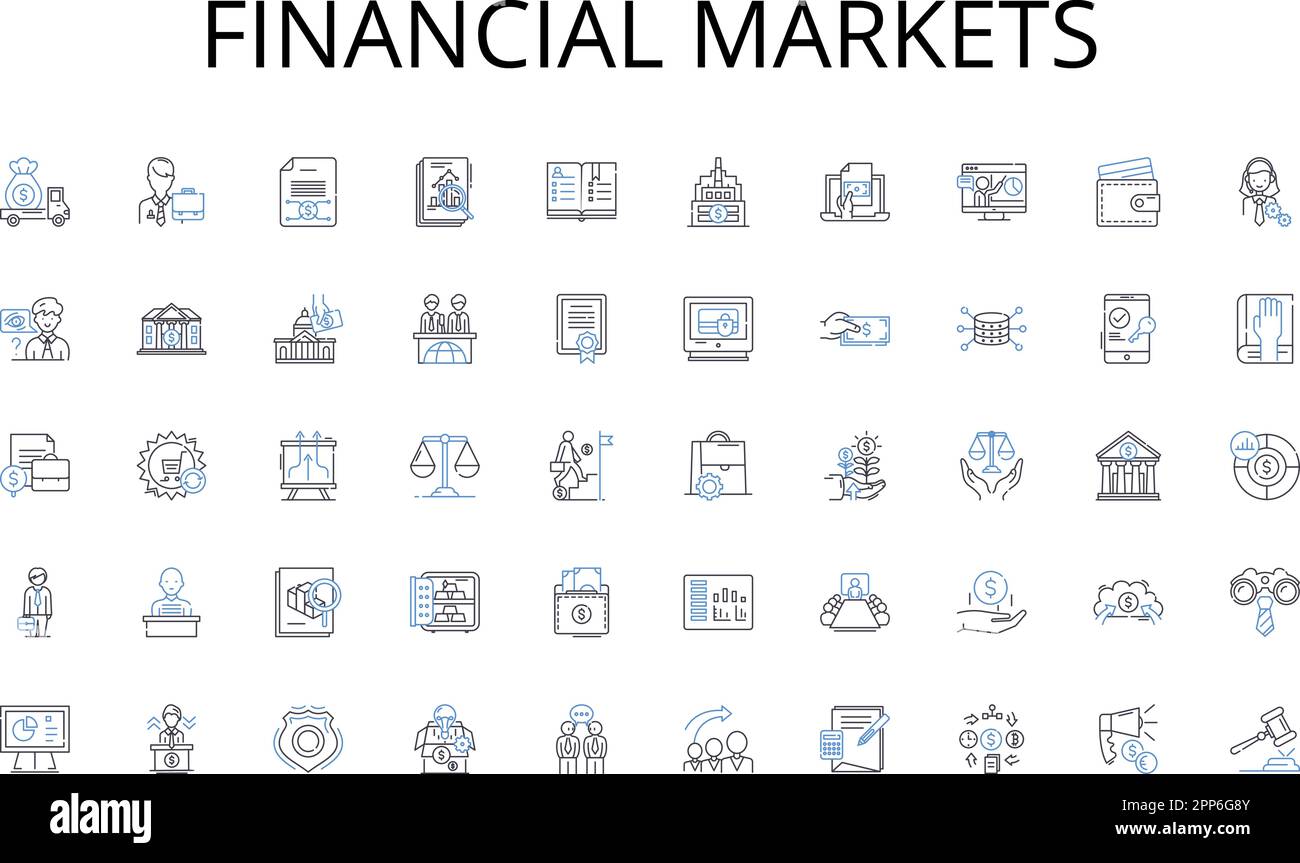 Financial markets line icons collection. Promotion, Advancement ...